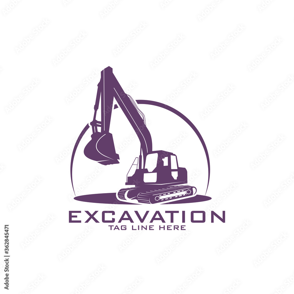 excavator logo concept vector with arm excavator template vector ...