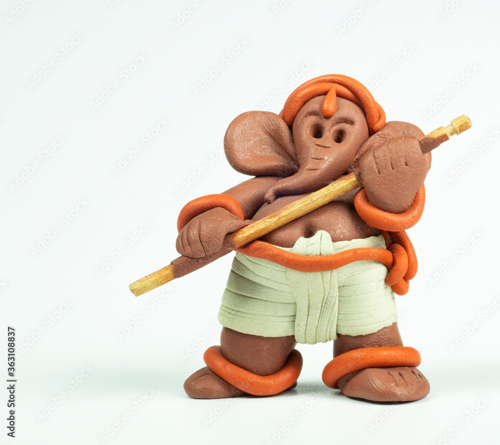 Lord Ganesha abstract form on white background Stock Photo | Adobe Stock