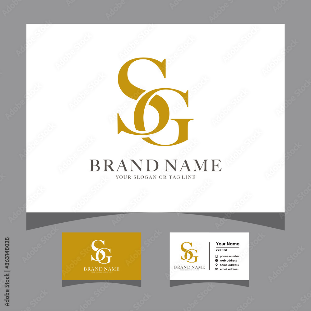 initials SG logo with a business card vector Stock Vector | Adobe Stock