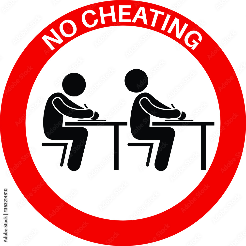 Stock-Vektorgrafik „NO CHEATING ZONE DO NOT CHEAT IN THE EXAM HALL ...