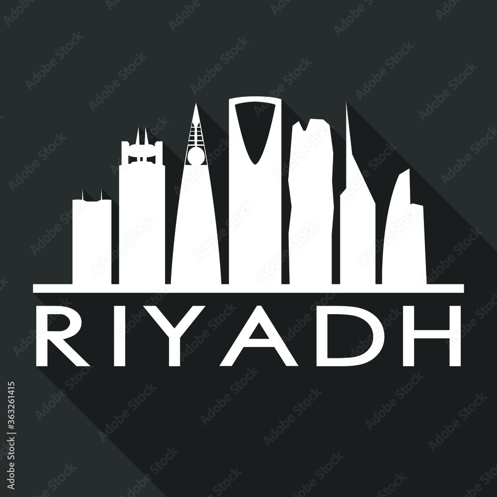 Riyadh Flat Icon Skyline Silhouette Design City Vector Art Famous ...