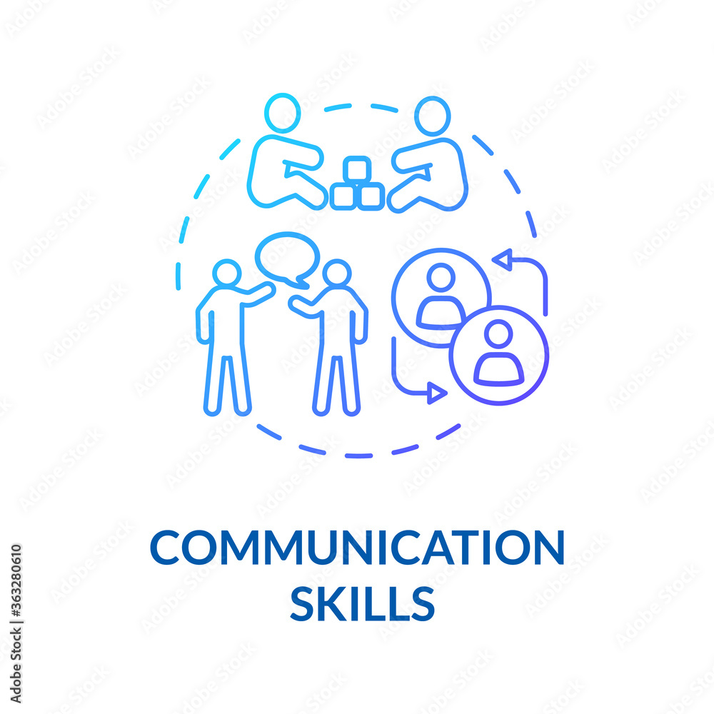 Toddlers communication skills concept icon. Early childhood education ...