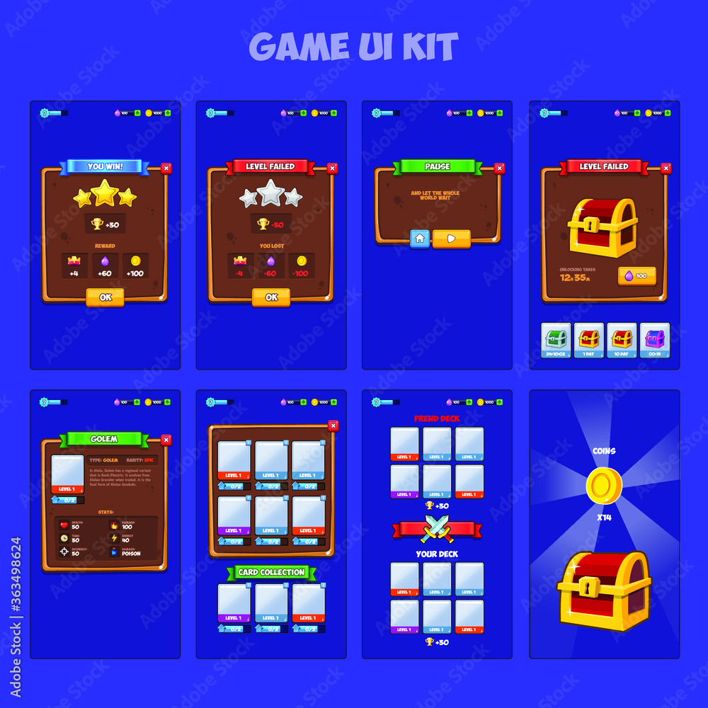 fantasy game ui kit Stock Vector | Adobe Stock