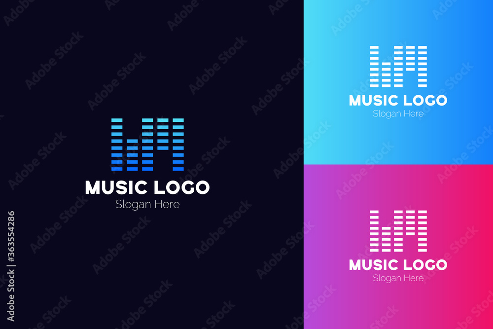 WM Letter Music Logo Template Stock Vector | Adobe Stock