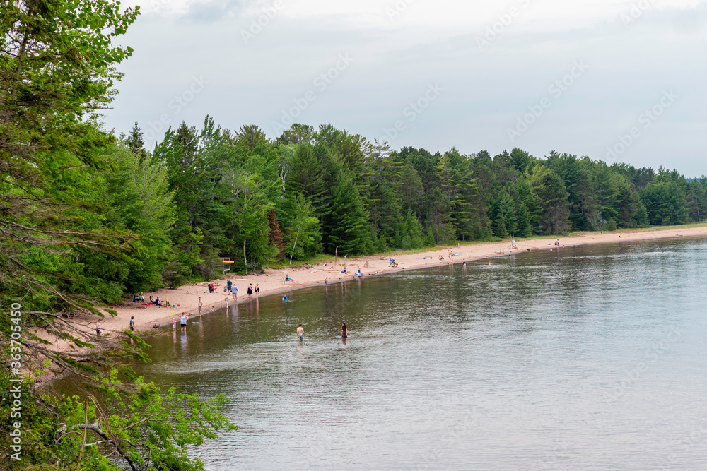 Beautiful Sandy and Rocky Lakeshore of Lake Superior at Big Bay State ...
