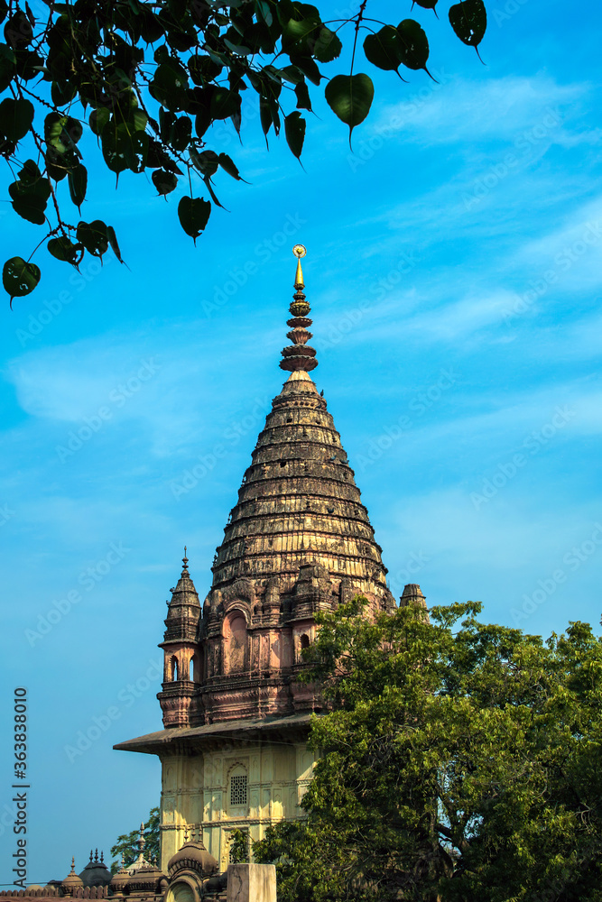 View of Datia Palace. Also known as Bir Singh Palace or Bir Singh Dev ...