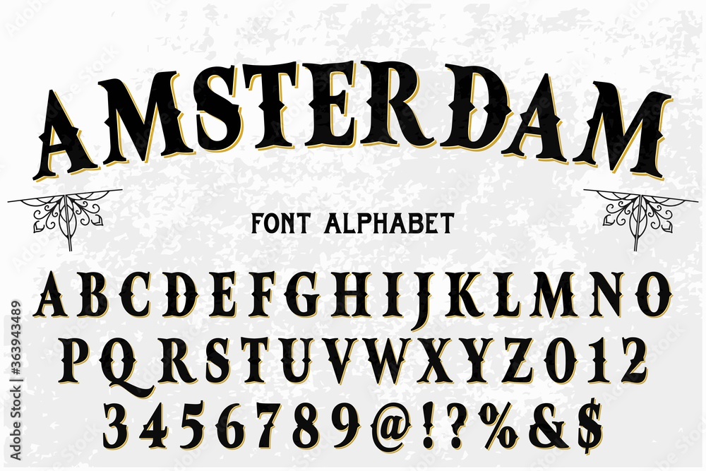 Typeface vector, classic lettering, white style, alphabet design ...