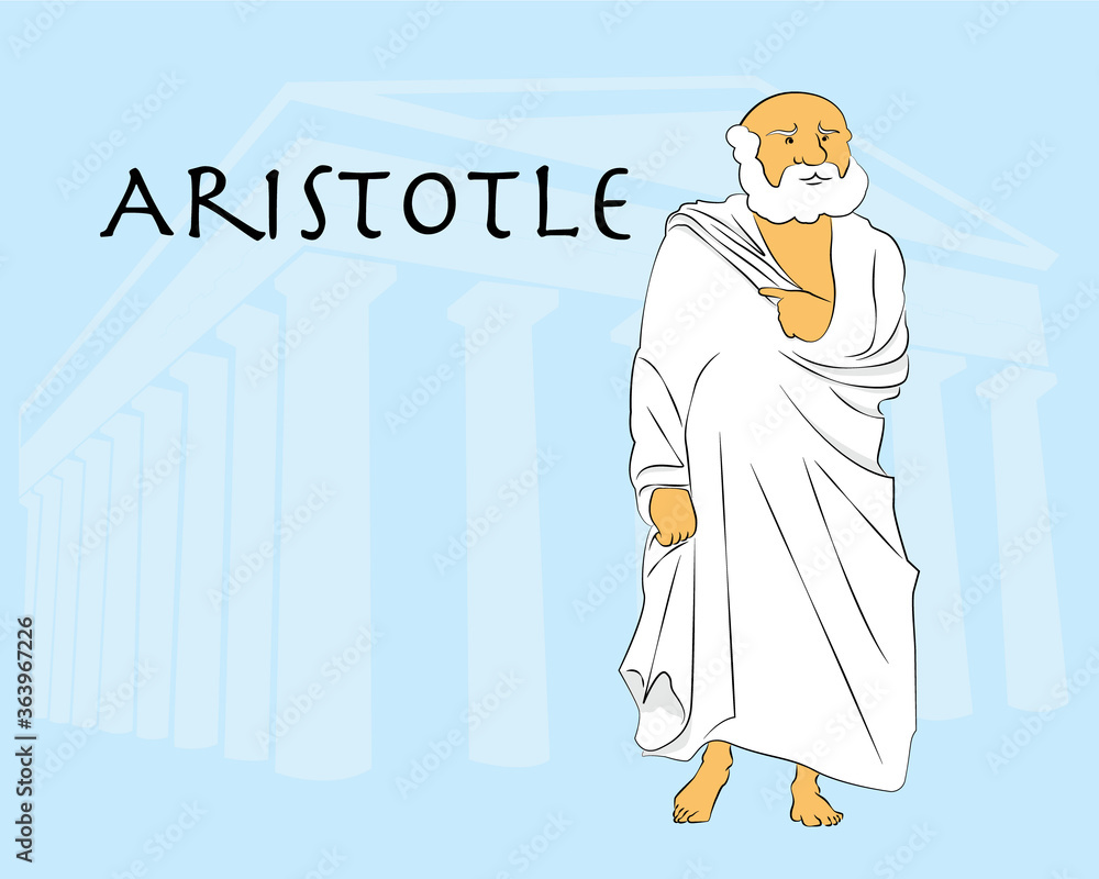Cartoon ancient greek philosopher Aristotle. Philosophy, knowledge and ...