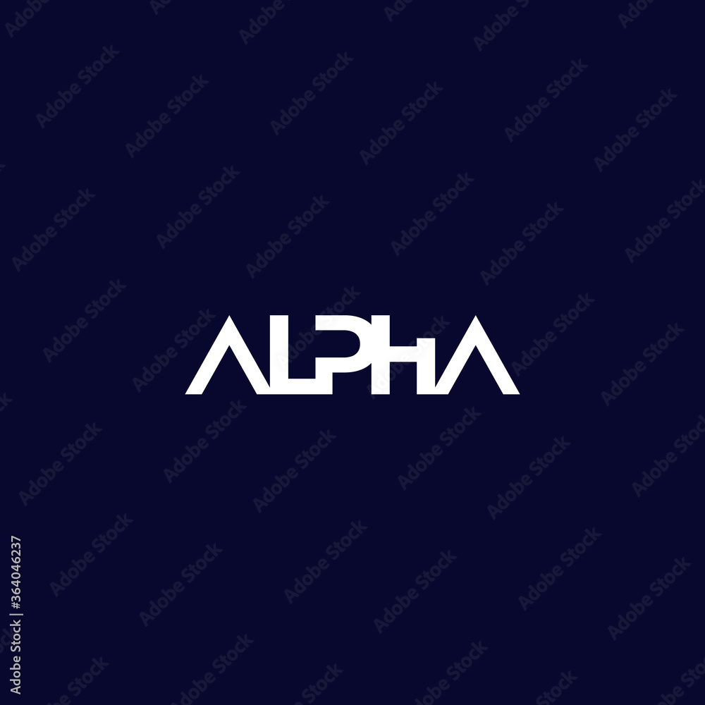Alpha logo on dark, minimal design Stock Vector | Adobe Stock