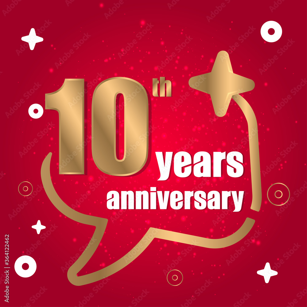 10 year anniversary celebration, vector design for celebrations ...