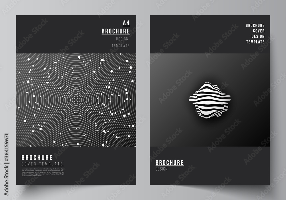 Vector layout of A4 format cover mockups design templates for brochure ...