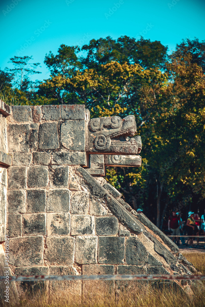 Plumed Serpent, Venus Platform, Chichen Itza, Tinum Municipality ...