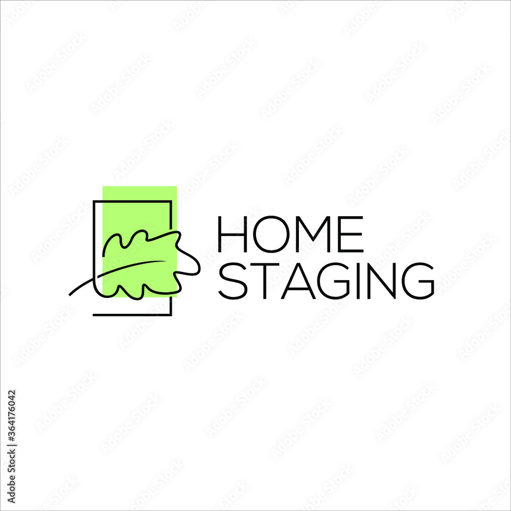 home staging logo wooden living interior design architecture element ...