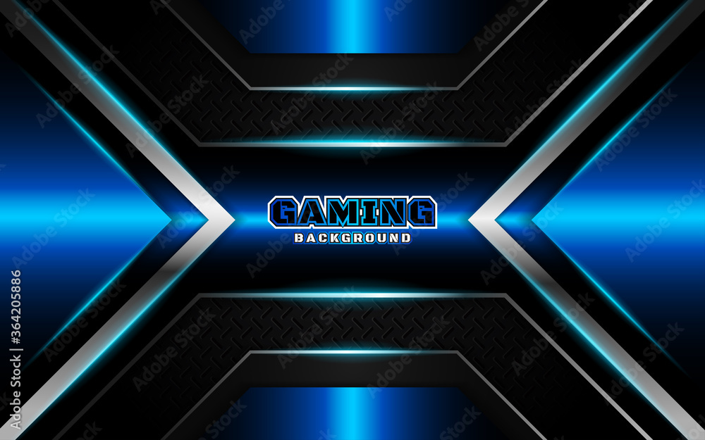 Abstract futuristic black and blue esport gaming background with modern ...