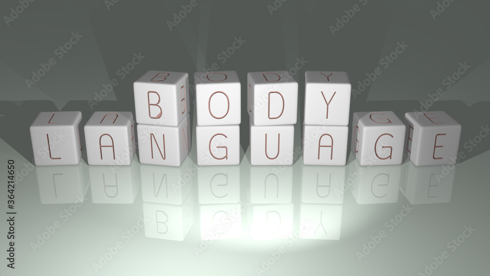 BODY LANGUAGE built by dice letters and color crossing for the related ...