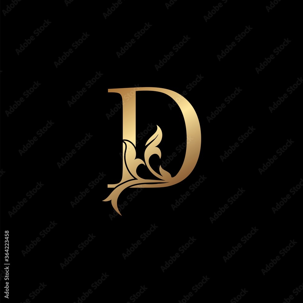 Golden Luxury Letter D Initial Logo Icon Template Design. Monogram ...