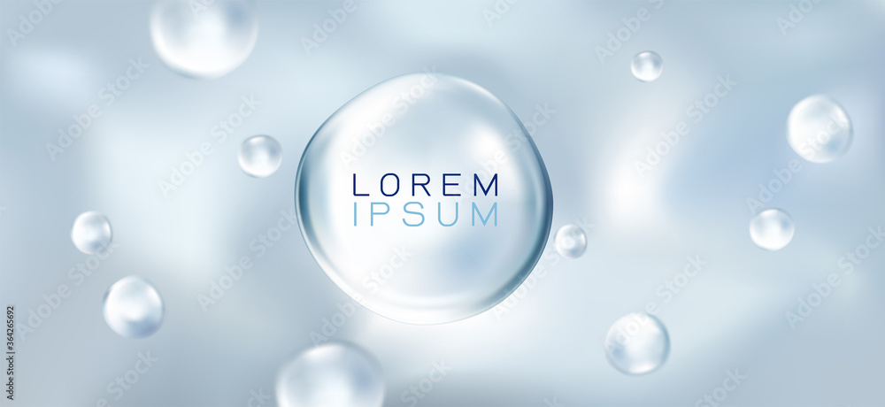 Translucent gray sphere with glares and bubble on clean background ...