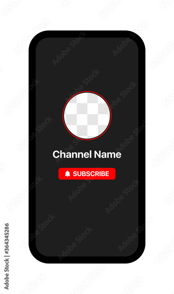 Youtube Profile Interface. iPhone Mockup. Subscribe Button. Channel ...