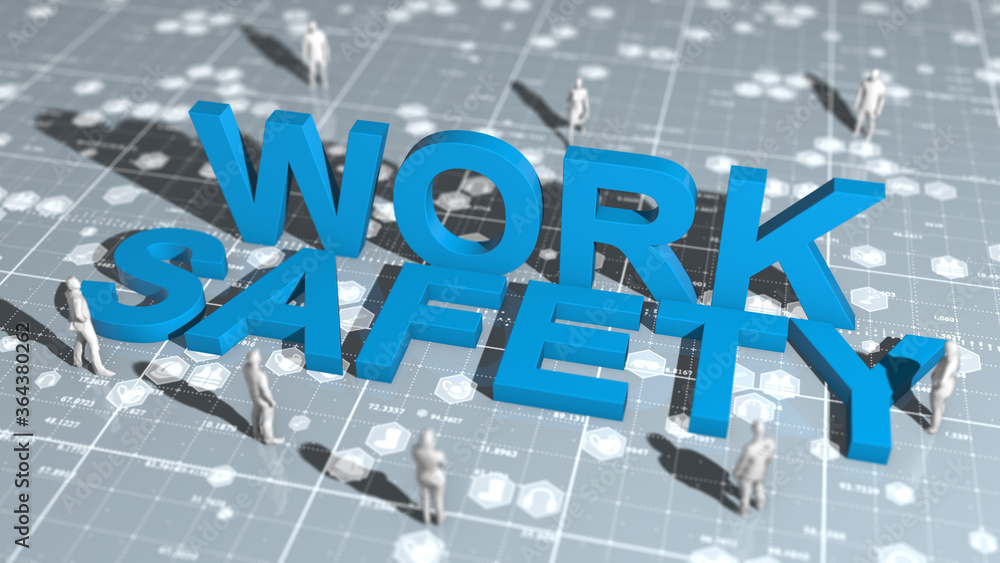 Work safety title health and safety (WHS) (HSE) (OSH) of people in the ...