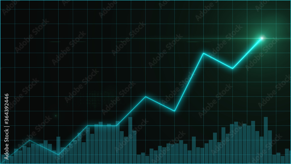 Business green graph chart of stock market investment trading profit and loss. Financial chart ...