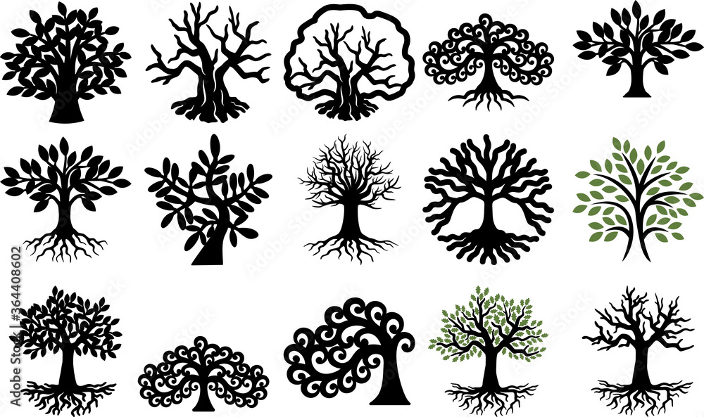 Tree of Life Laser Cutting Template Trees Silhouette Stock Vector ...