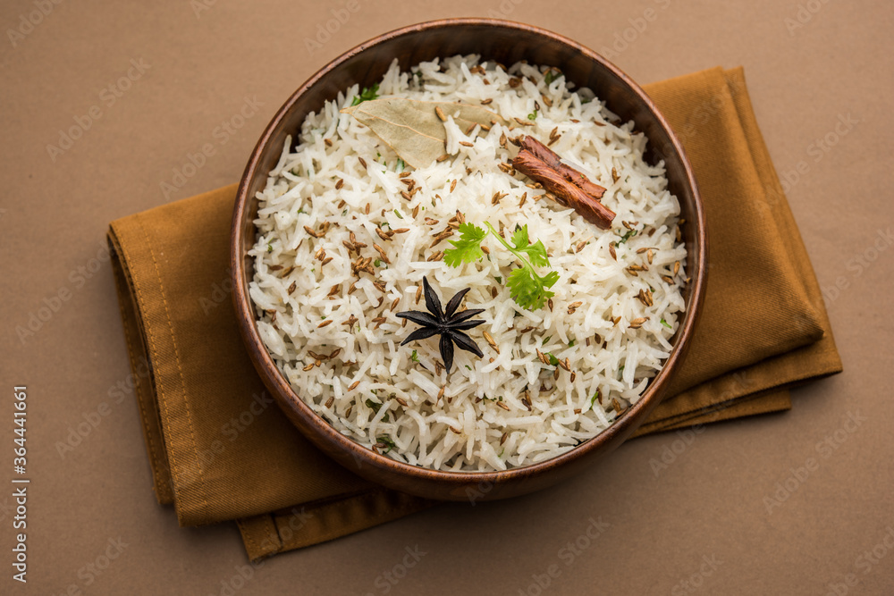 Jeera Rice - Basmati rice flavored with fried cumin seeds and basic ...