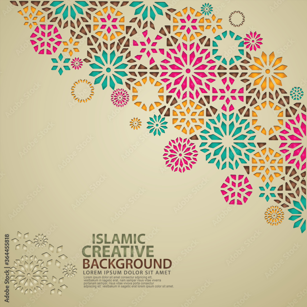 Islamic design greeting card background template Stock Vector | Adobe Stock