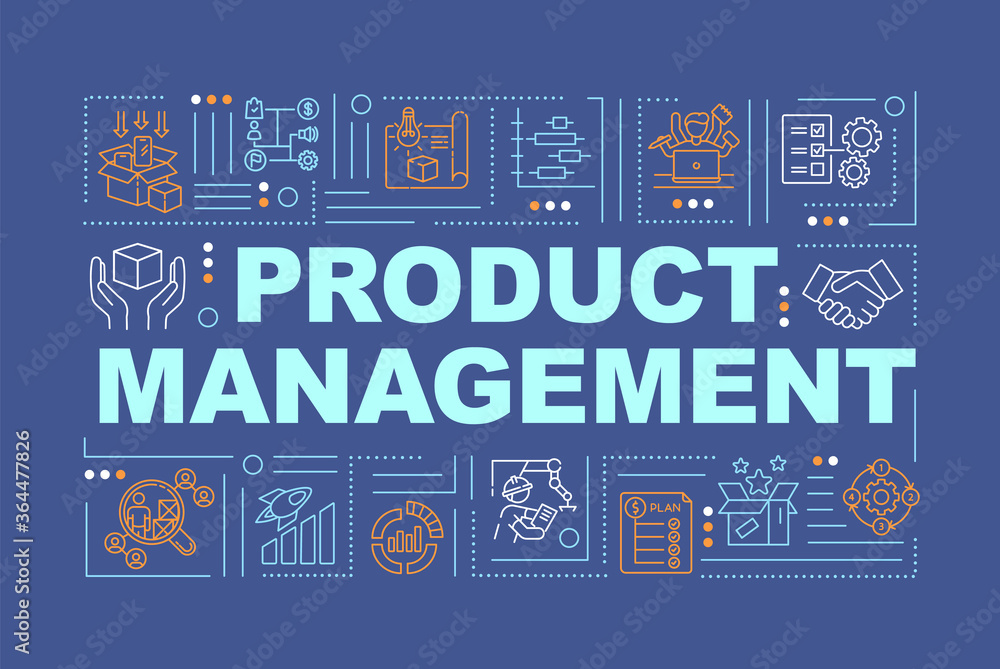 Product development word concepts banner. Management and marketing ...