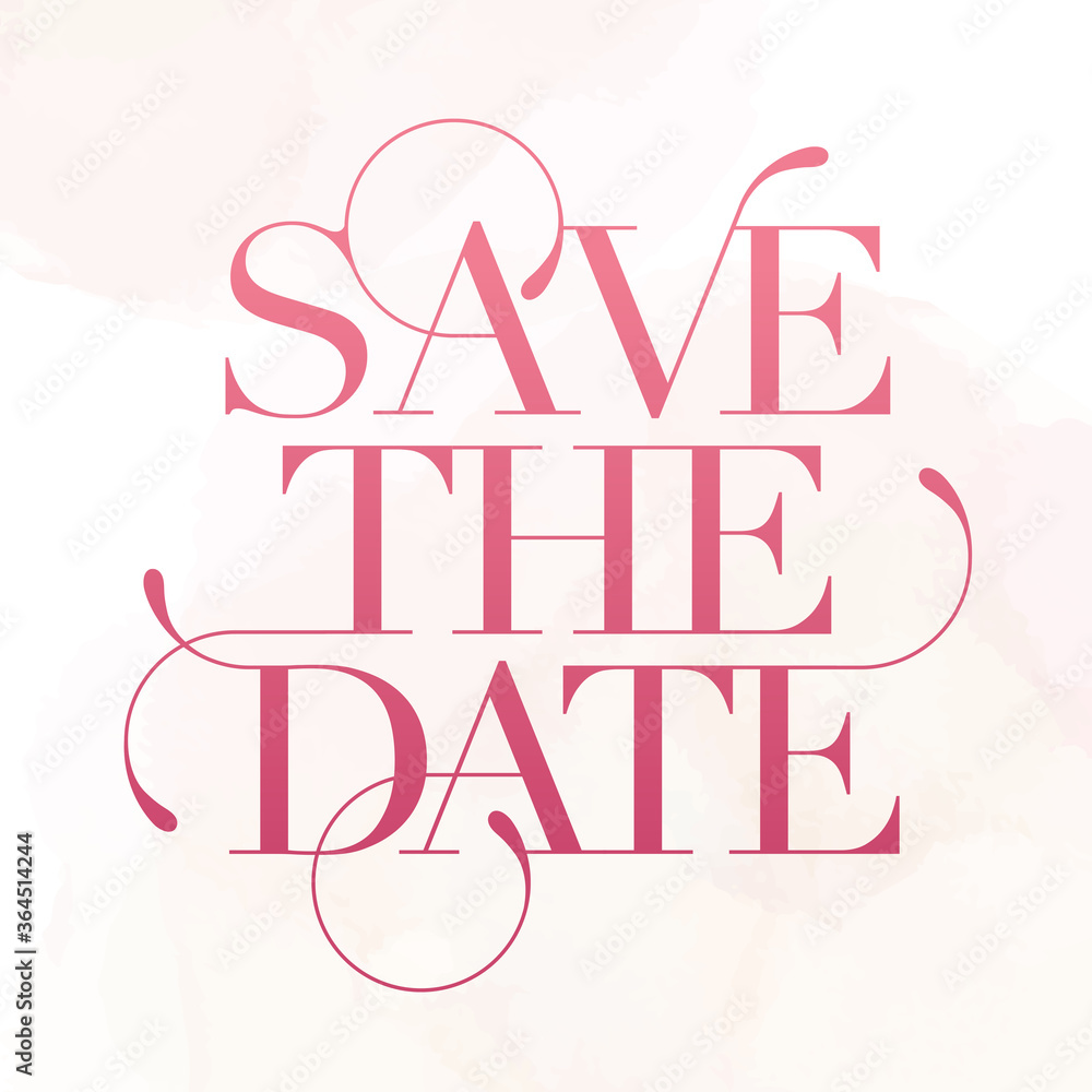 Save the date. Wedding phrase. Brush Lettering. Rose Gold foil effect vector illustration Stock ...