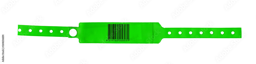 Brightly colored medical band commonly used in hospitals to identify ...