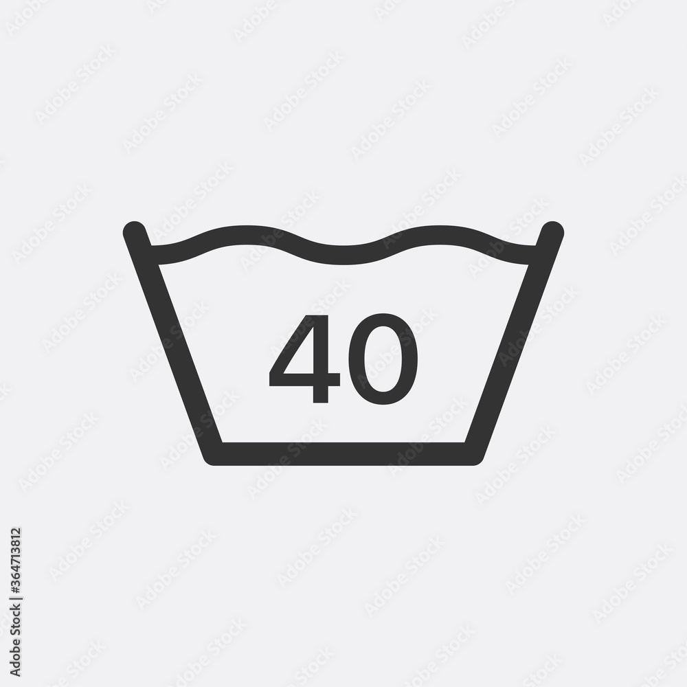 40 degree wash icon. Laundry symbol modern, simple, vector, icon for ...