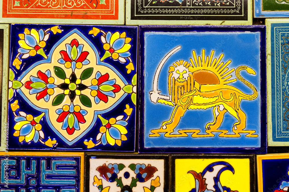 Persian Islamic motifs, designs and patterns painted on handmade ...