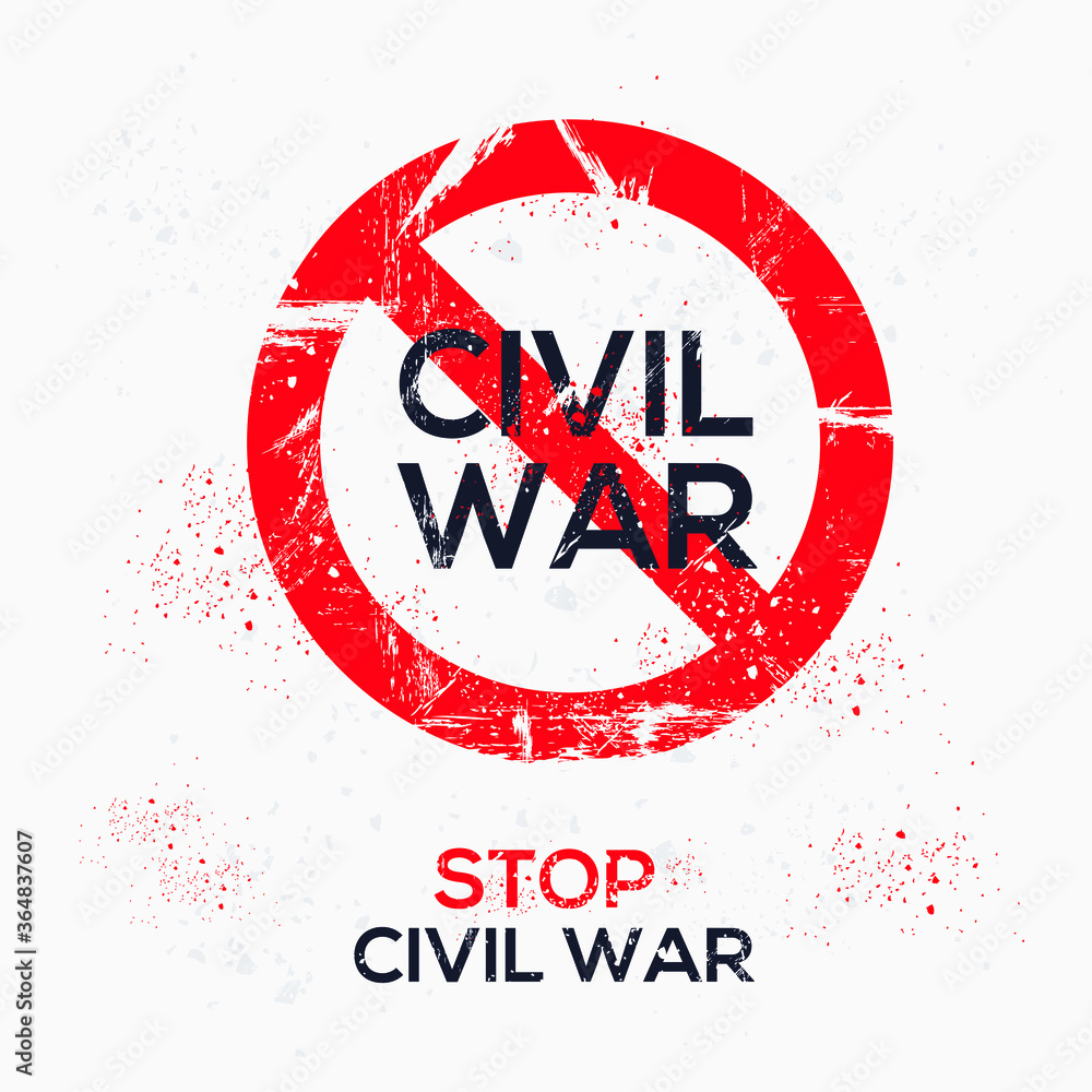 Warning sign (civil war), vector illustration. Stock Vector | Adobe Stock