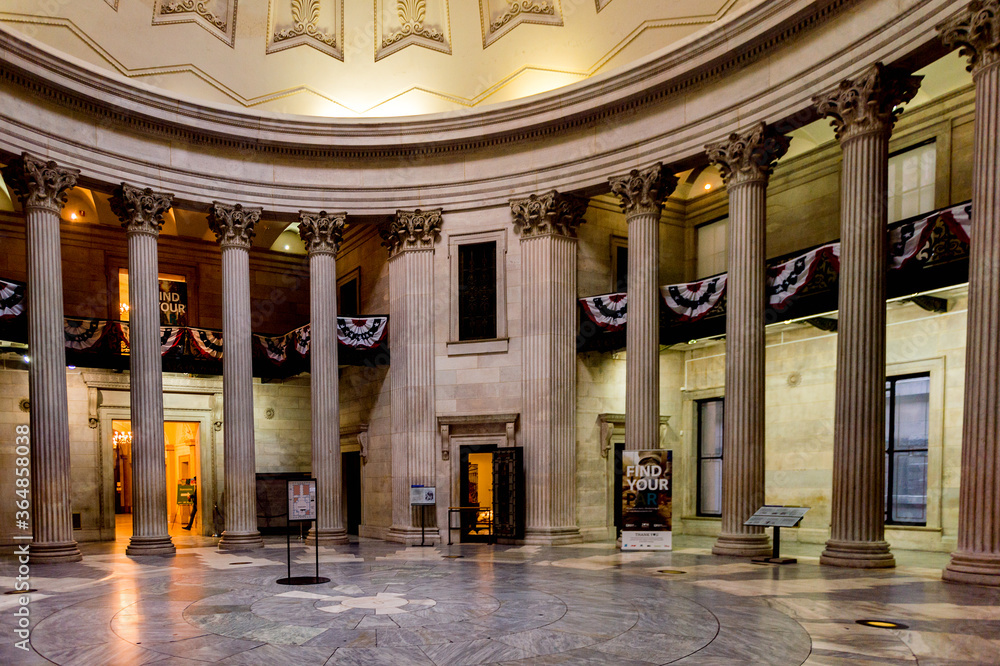 NEW YORK, USA - OCT 8, 2015: Columns of the Federal Hall National ...