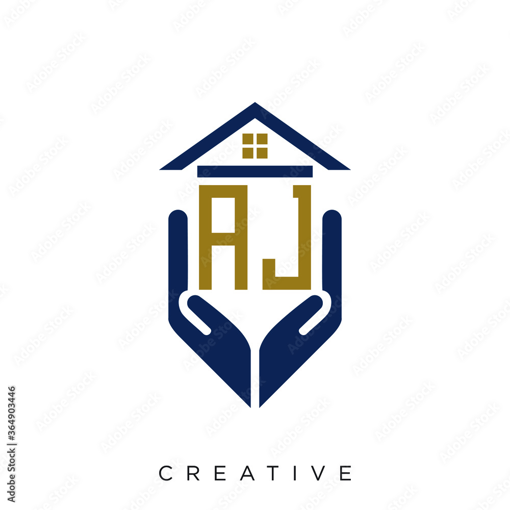 aj logo design vector for real estate Stock Vector | Adobe Stock