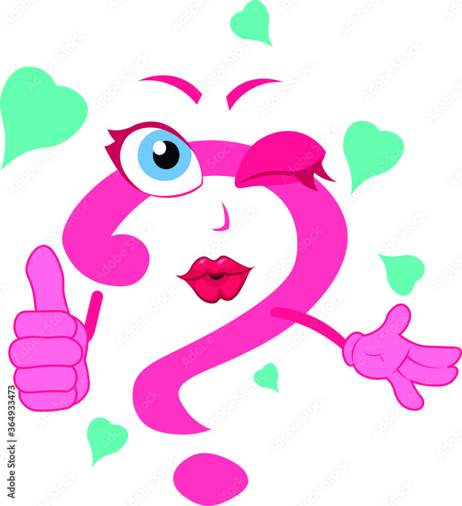 Sexy funny female question mark girl lady woman cartoon character fall ...