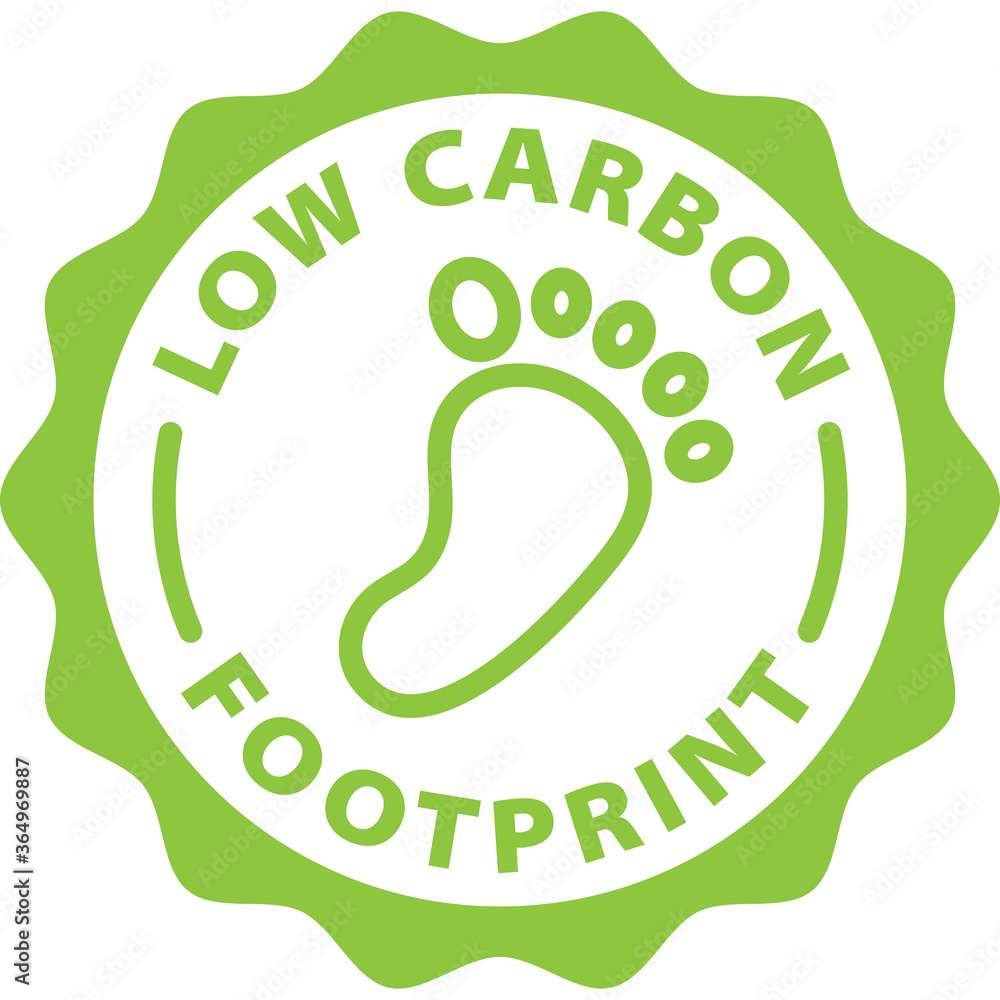 low carbon footprint green icon stamp rounded Stock Vector | Adobe Stock