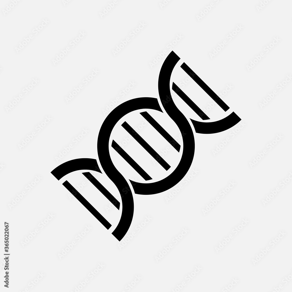 DNA helix symbol icon. Genome sequence sign. Molecular biology and ...