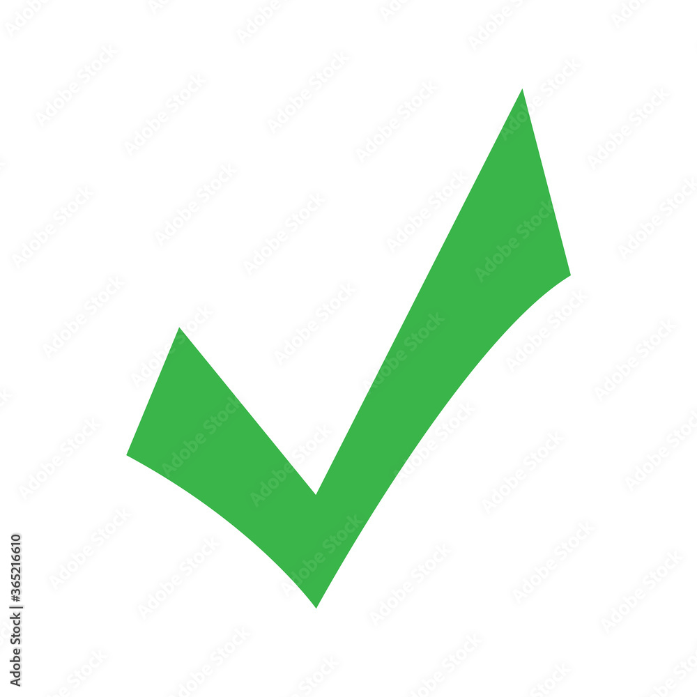Check mark vector icon. Green tick icon isolated on white background ...