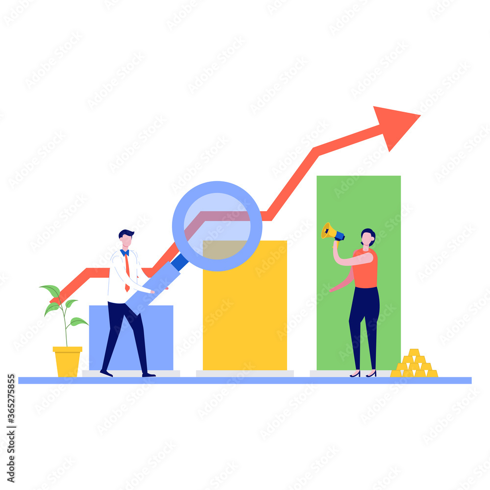 Financial solution vector illustration concept with characters. Modern ...