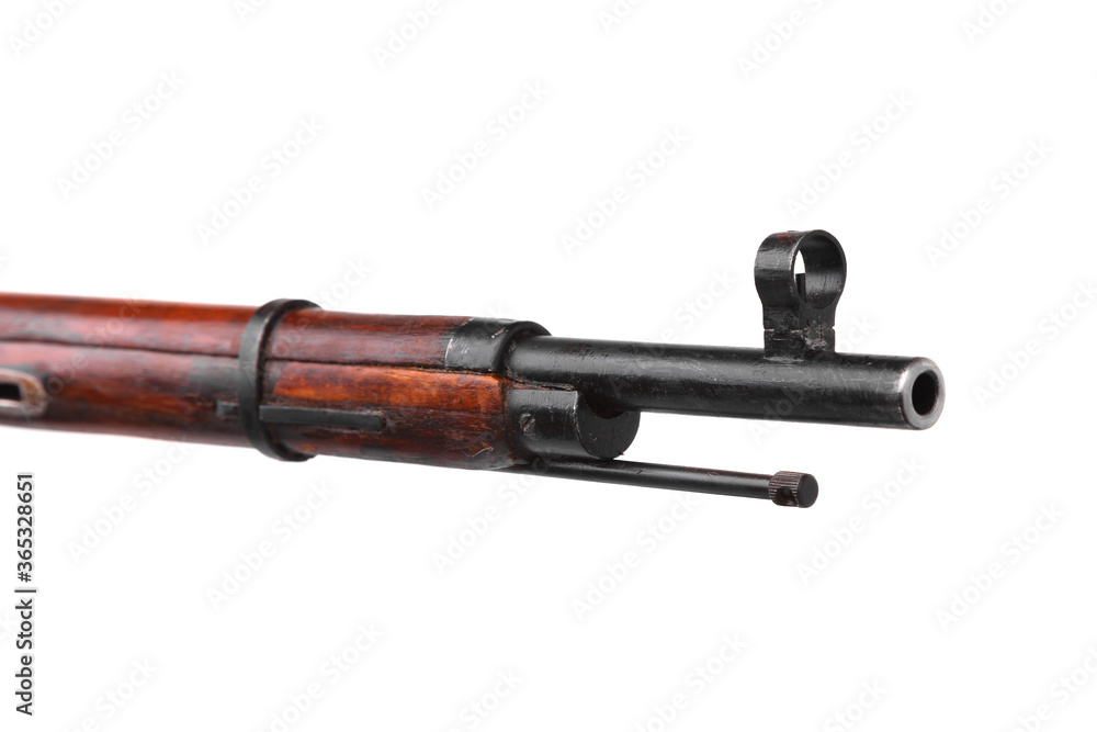 Soviet Mosin rifle isolate on a white back The weapon of the red army ...
