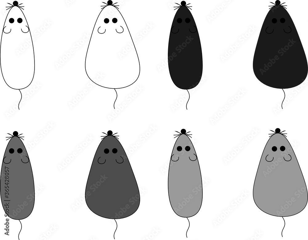 Stock-Vektorgrafik „Simple editable vector for laboratory mouse (mus ...