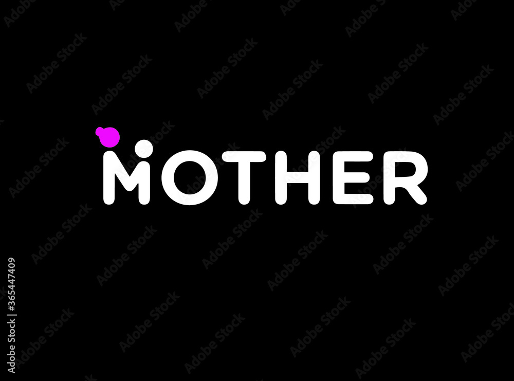 Simple Vector Based Mother Text Logo. Minimalist & Unique Stock Vector ...