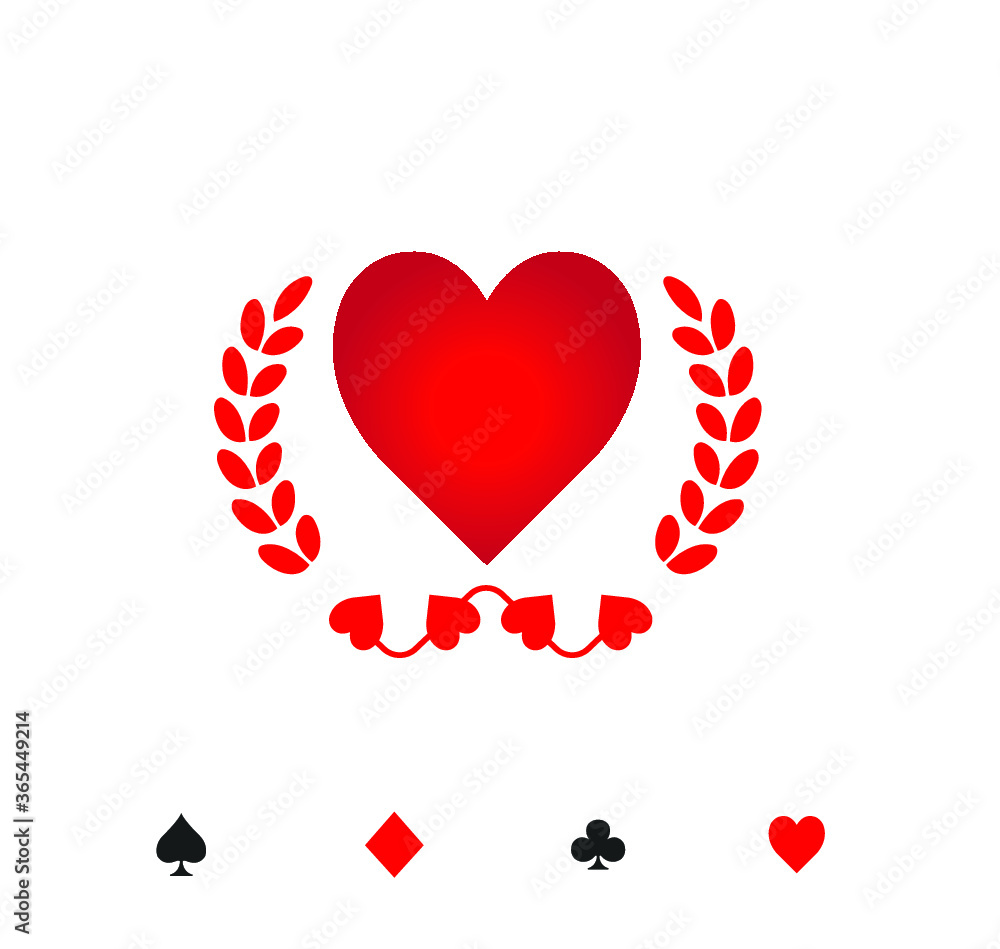 Heart Symbol, playing cards simbol Stock Vector | Adobe Stock