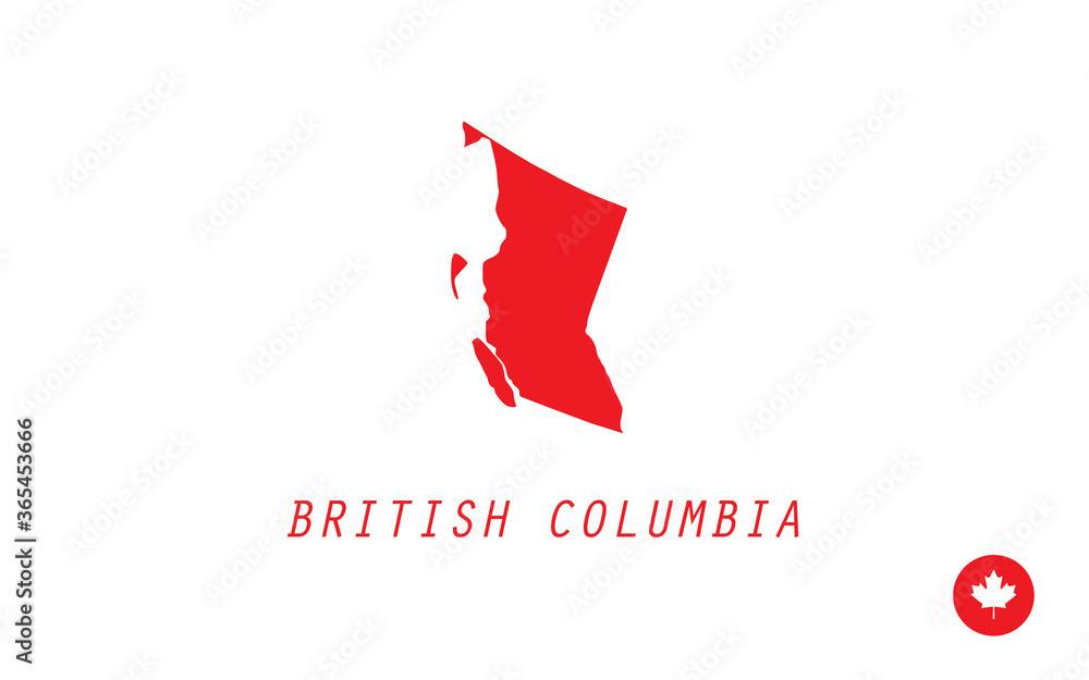 British Columbia map Canada province vector illustration Stock Vector ...