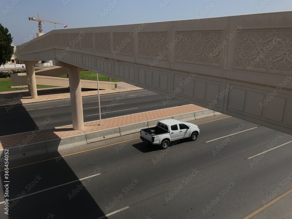 Side Isometric view of an Flyover bridge for pedestrians crossing the ...