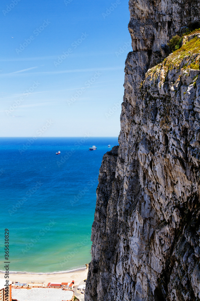 Aerial view of top of Gibraltar Rock, in Upper Rock Natural Reserve: on ...