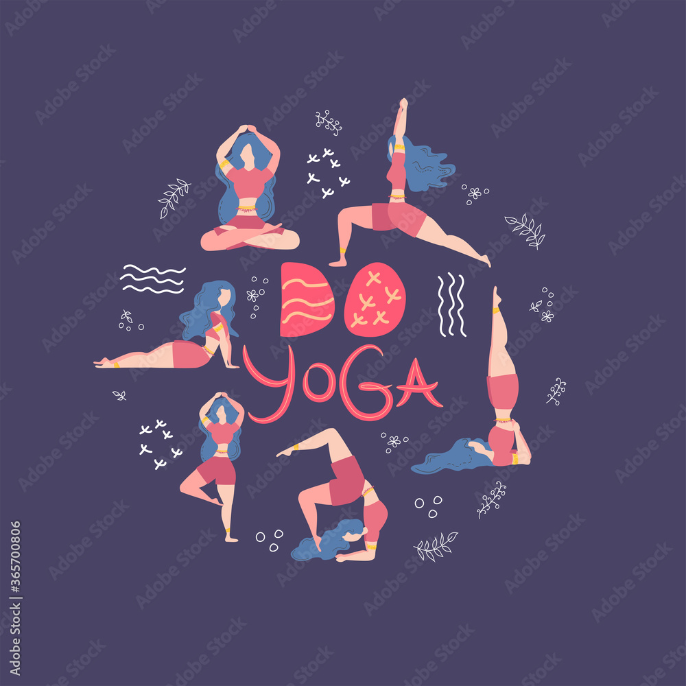 Do Yoga - inscription, quote about the yoga of life, lettering, phrase ...