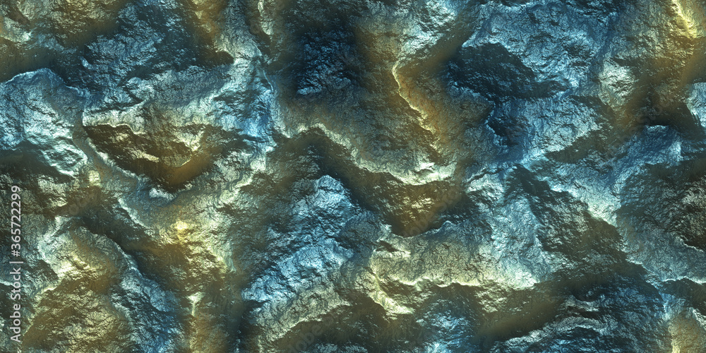 Gold Silver Shine Stone Mineral Surface. Metal Paint Rock Shining ...