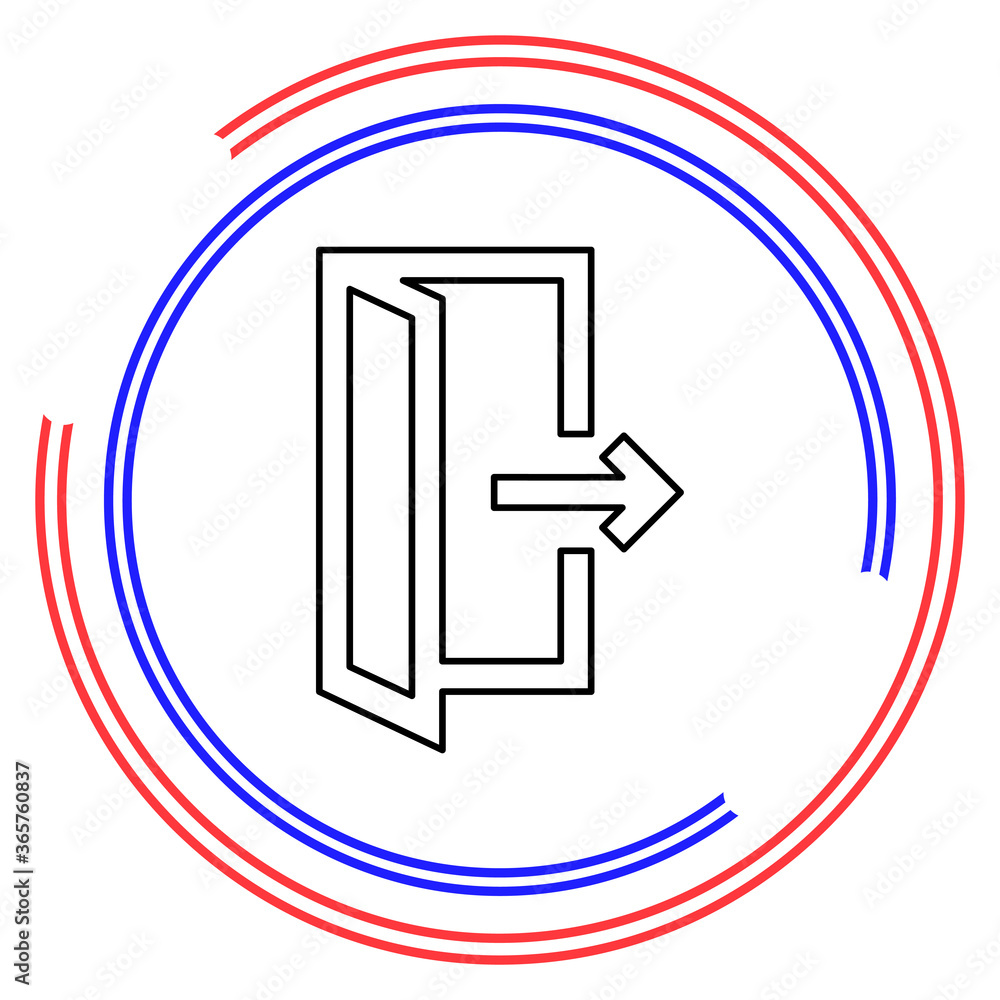 emergency exit sign, exit door icon, exit strategy Stock Vector | Adobe ...